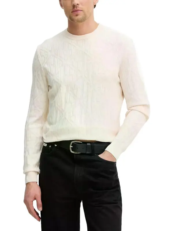 Guess Geometric-knit Sweater - Neutrals