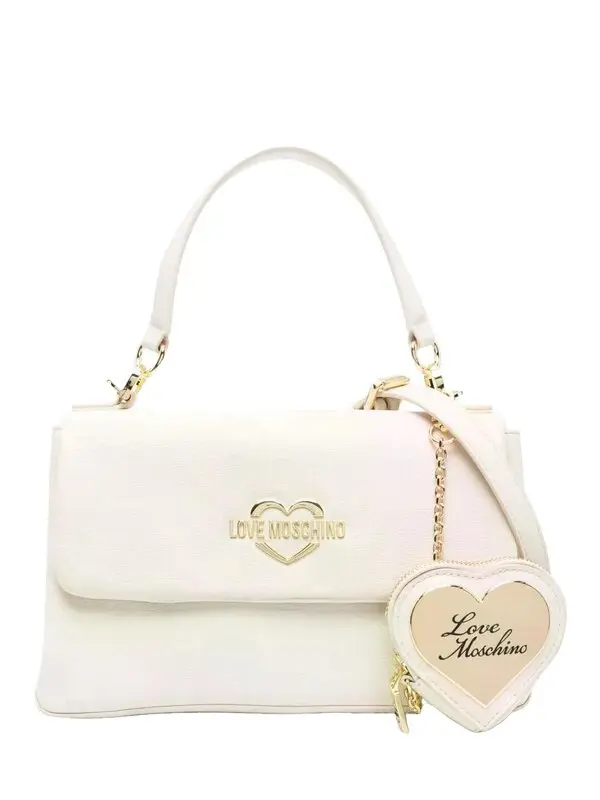 Moschino Logo-lettering Faux Leather Tote - Neutrals