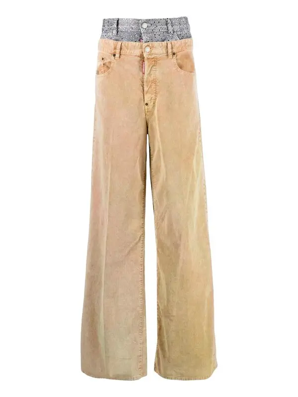 Dsquared2 Crystal-embellished Double-layer Trousers - Brown