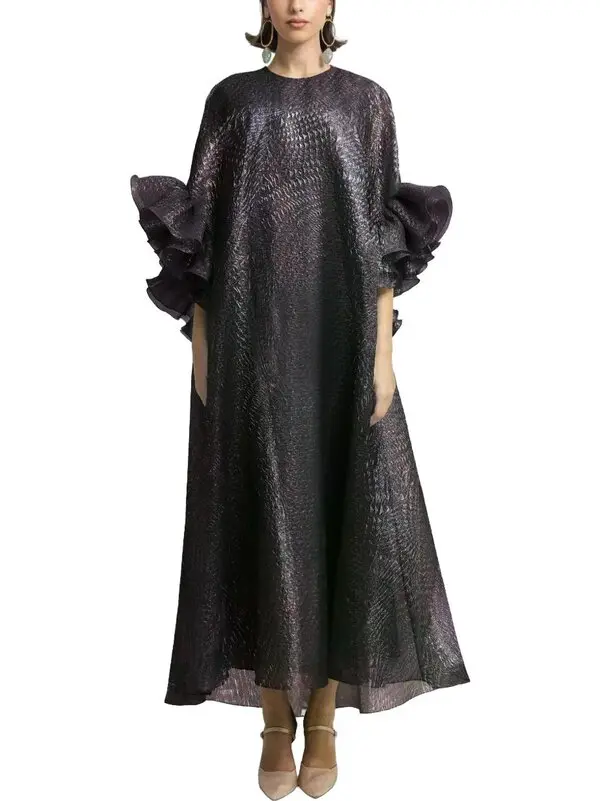 GEMY MAALOUF Ruffled-sleeves Maxi Kaftan - Red