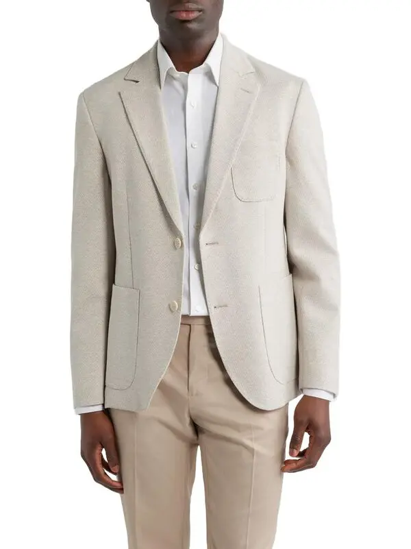 Nordstrom Henrik Trim Fit Brushed Piqué Sport Coat - Tan Pinguino Jacquard