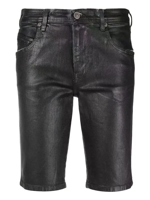 DIESEL® Wax-coated Five-pocket Shorts - Black