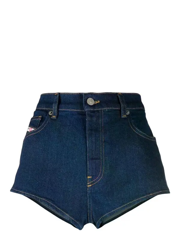 DIESEL® High-waisted Mini Denim Shorts - Blue