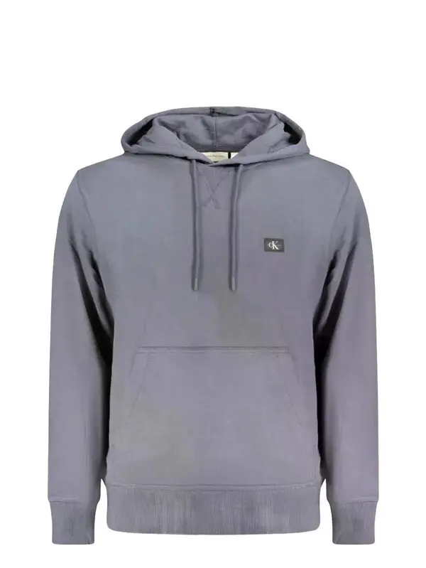 Calvin Klein Cotton Hoodie With Logo Patch - Blue