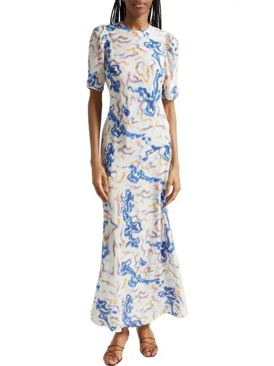 Ulla Johnson Samar Abstract Print Silk Dress - Prism