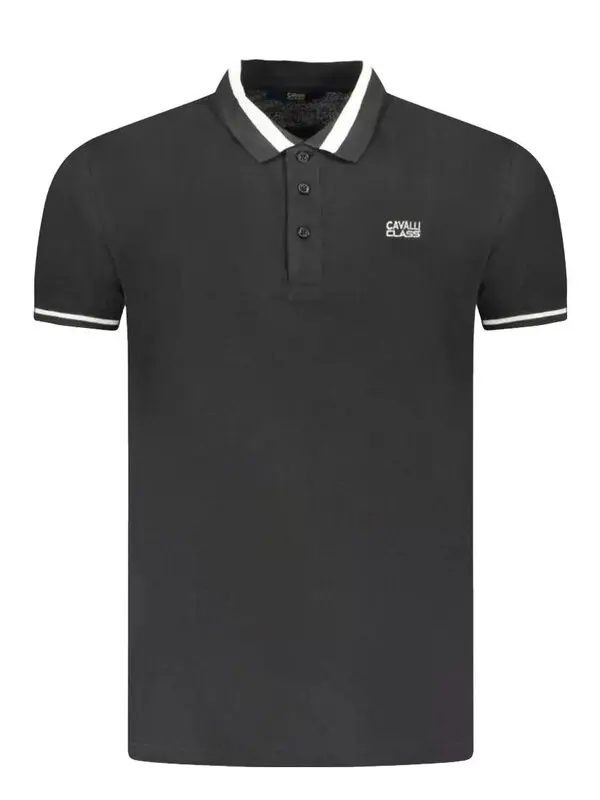 Roberto Cavalli Logo-detail Polo Shirt - Black