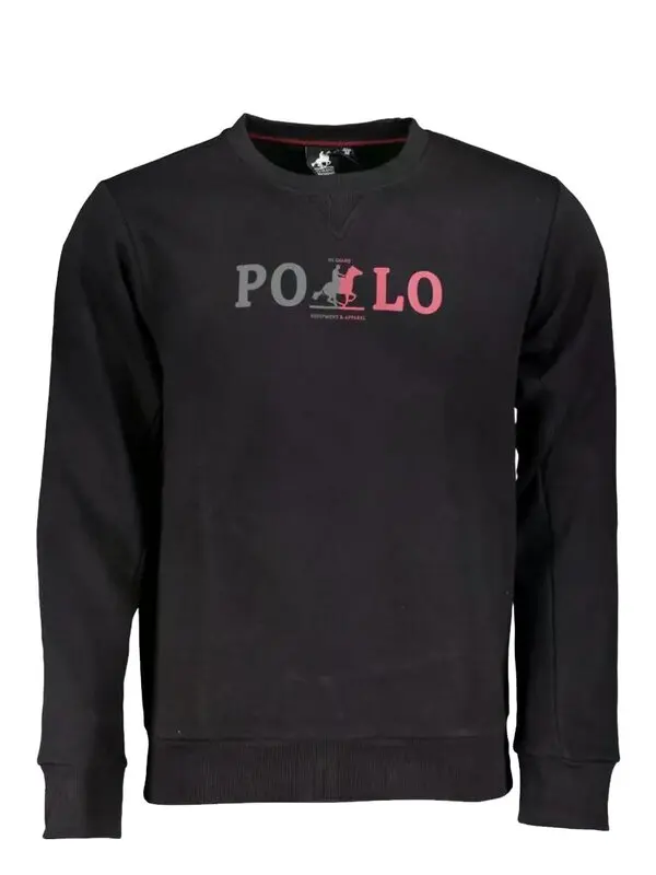 U.S. Grand Logo-print Crew-neck Sweater - Black