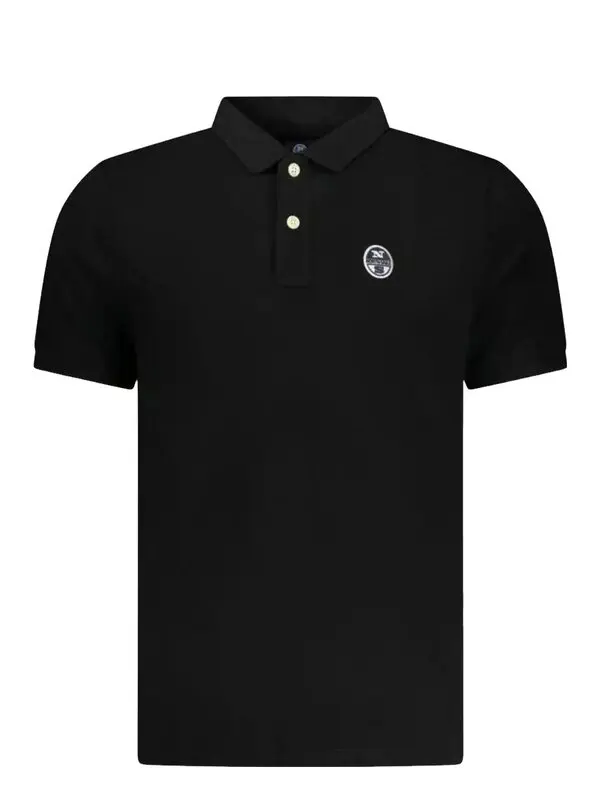 NORTH SAILS Logo-patch Piqué Polo Shirt - Black