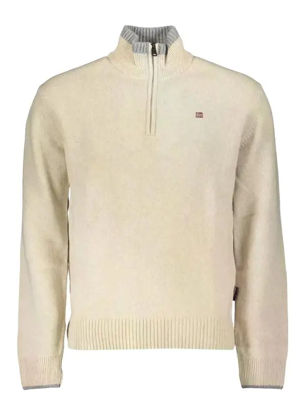 NAPAPIJRI Quarter-zip Wool Sweater - Neutrals