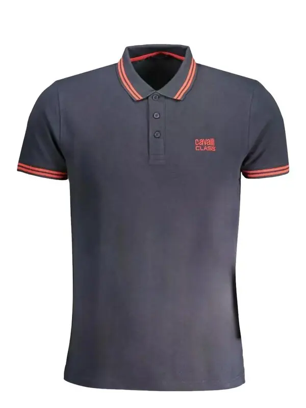 Roberto Cavalli Tipped Polo Shirt - Blue