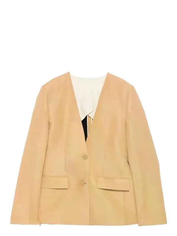 Alberta Ferretti Collarless Blazer - Neutrals