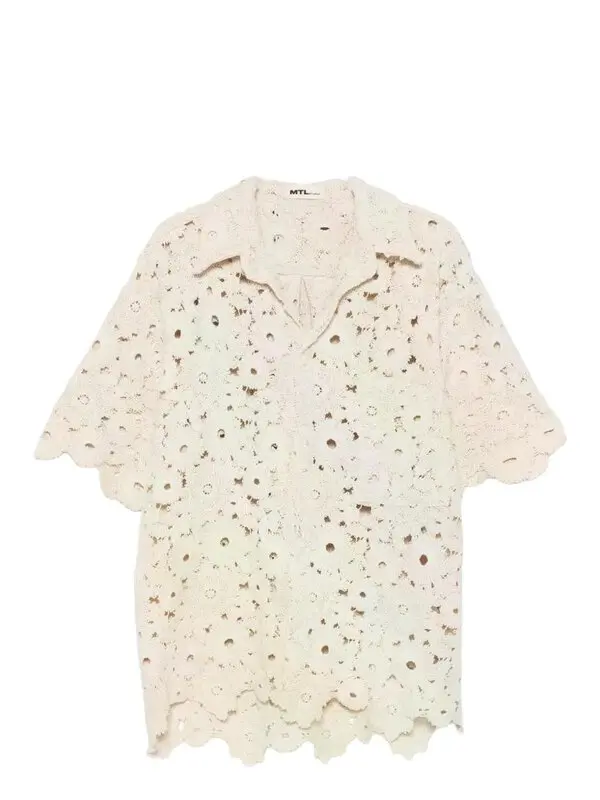 MTL STUDIO Giulia Crochet Shirt - Neutrals