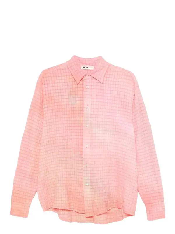 MTL STUDIO Sporco Jacquard Check Shirt - Pink
