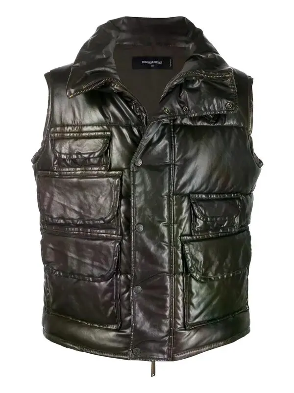 Dsquared2 Multiple-pocket Sleeveless Gilet - Green