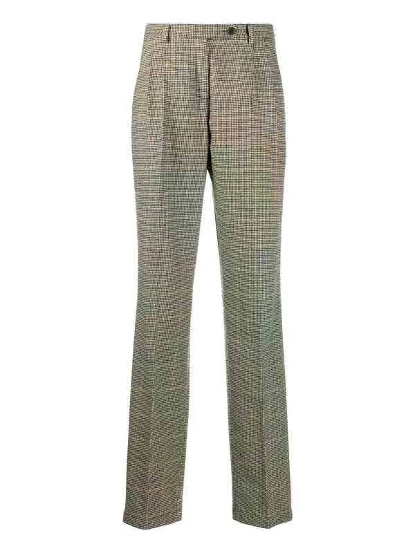 Massimo Alba High-waisted Houndstooth Trousers - Neutrals