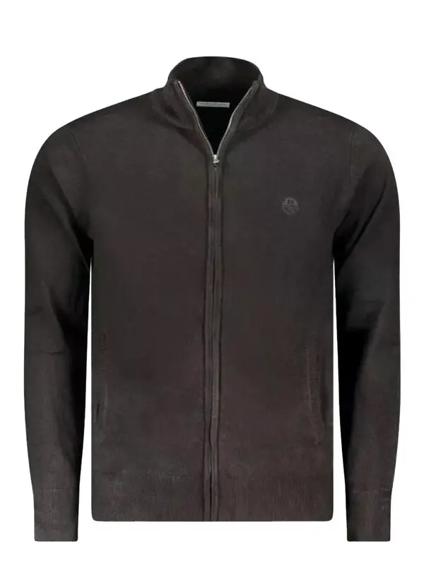 NORTH SAILS Zip-up Cardigan With Logo Patch - Brown