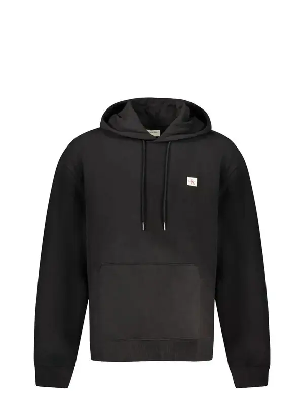 Calvin Klein Logo-patch Drawstring Hoodie - Black