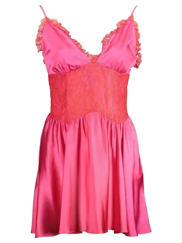 GAELLE PARIS Lace-detail Mini Dress - Pink