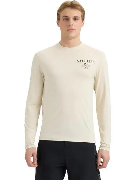 SALT LIFE Boneyard Long Sleeve Slx Performance Tee - Chalk