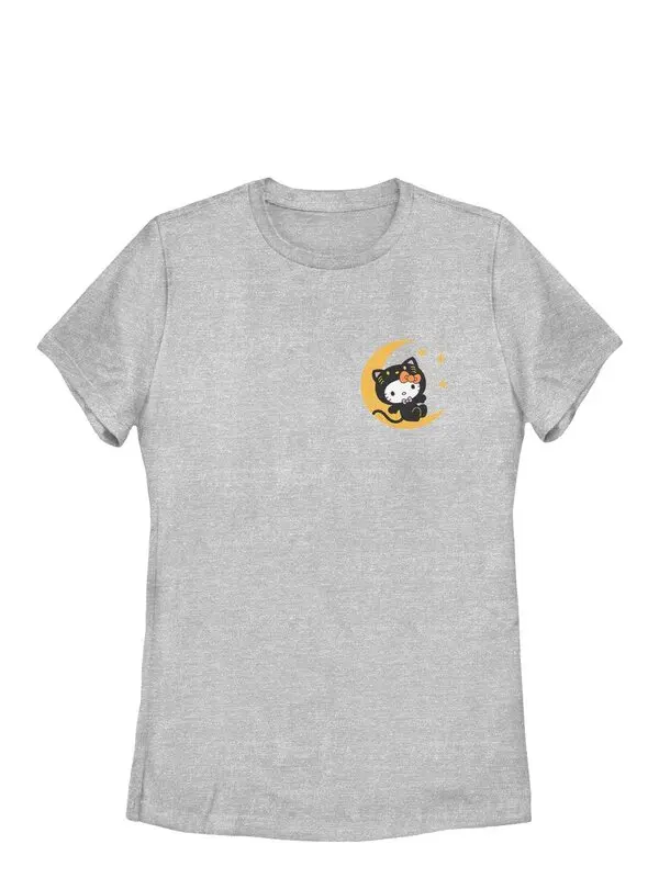 HELLO KITTY Black Cat Costume Party Graphic T-shirt - Athletic Heather