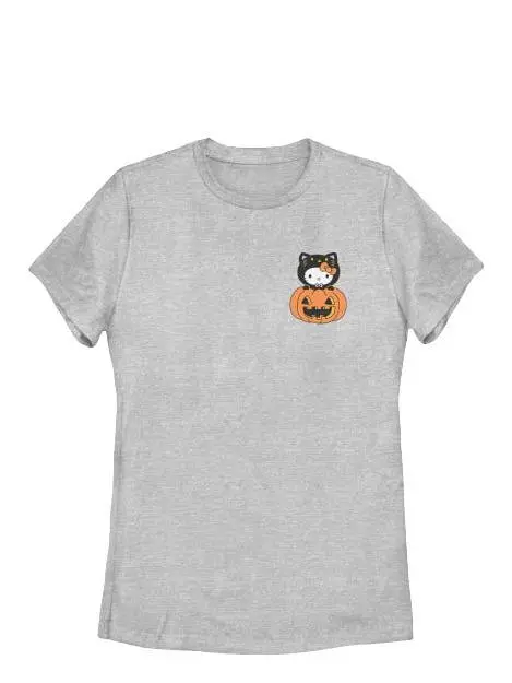 HELLO KITTY Halloween Pocket Graphic T-shirt - Athletic Heather