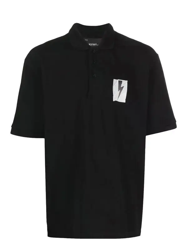 Neil Barrett Logo-patch Polo Shirt - Black