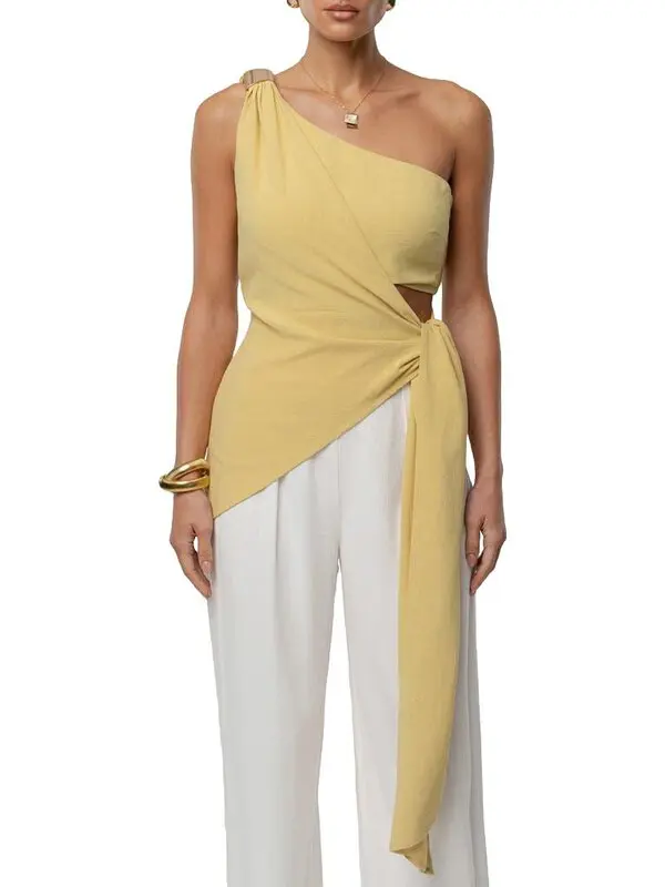 JLUXLABEL Palmera One-shoulder Top - Yellow