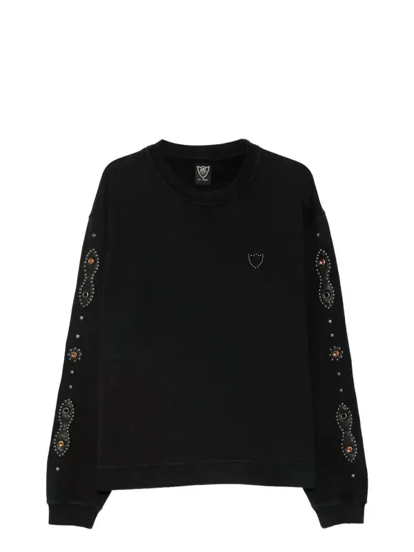 HTC LOS ANGELES Stud-embellished Sweatshirt - Black
