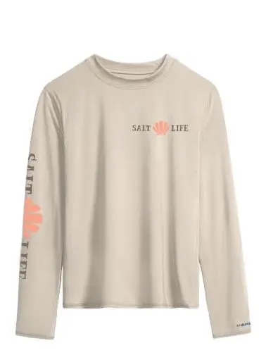 SALT LIFE Turtle Performance Long Sleeve Tee - Chalk