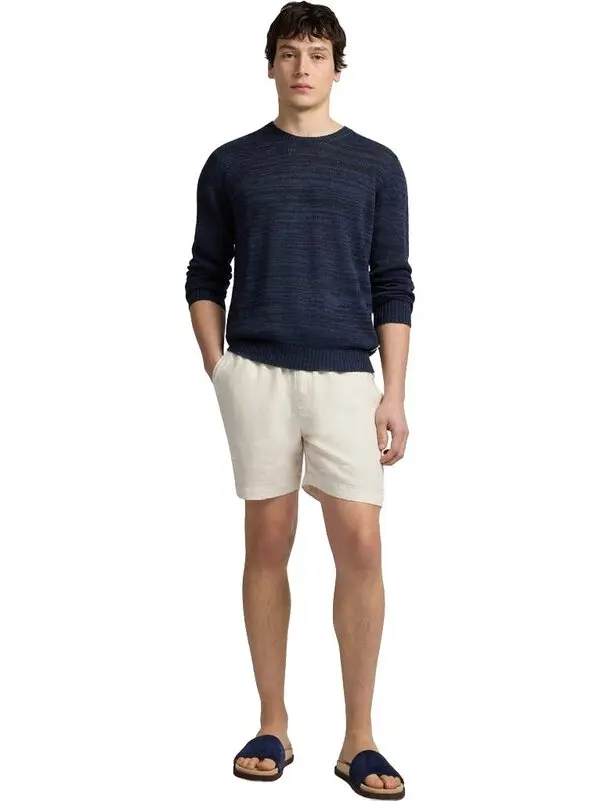 Onia Silk Linen Long Sleeve Crewneck Sweater - Midnight