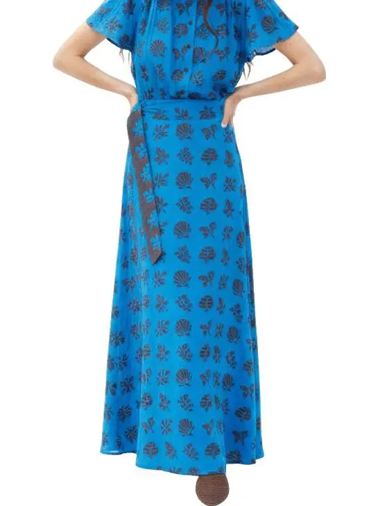 Ace & Jig Reversible Maxi Wrap Skirt - Azure