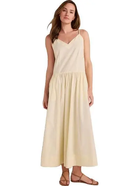 HAVEN WELL WITHIN Organic Cotton Poplin Strappy Maxi Dress - Straw