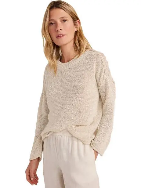 HAVEN WELL WITHIN Linen Tape Yarn Crewneck - Muslin
