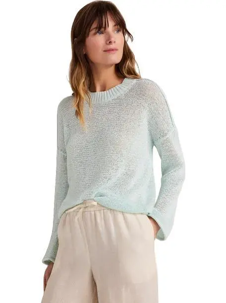 HAVEN WELL WITHIN Linen Tape Yarn Crewneck - Sea Glass