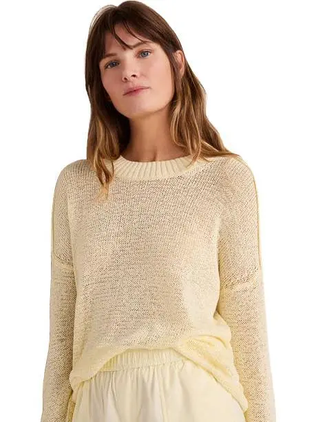 HAVEN WELL WITHIN Linen Tape Yarn Crewneck - Straw