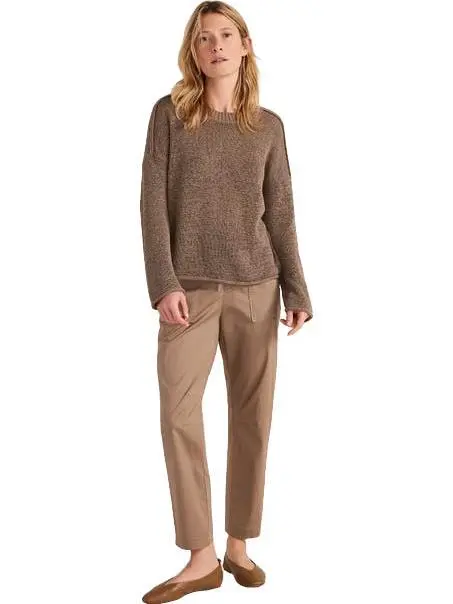 HAVEN WELL WITHIN Linen Tape Yarn Crewneck - Sugar Chestnut