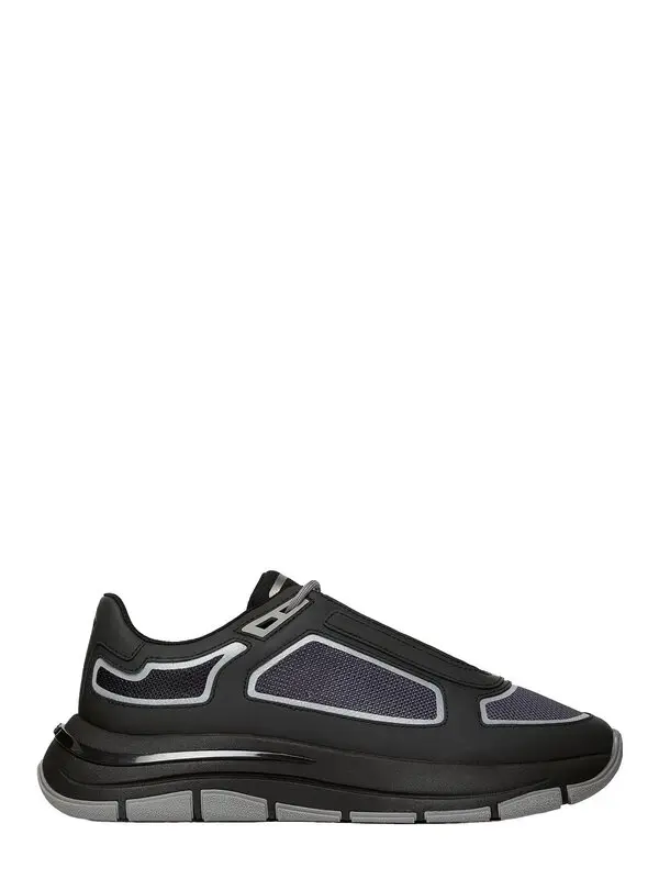 MALLET Alton Leather And Mesh Trainers - Black/grey