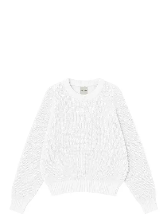 VIR VITA Cotton Crew Neck Sweater - Bone