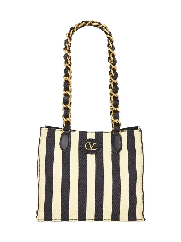 Valentino Garavani Jean Small Tote Bag - Nero & Beige