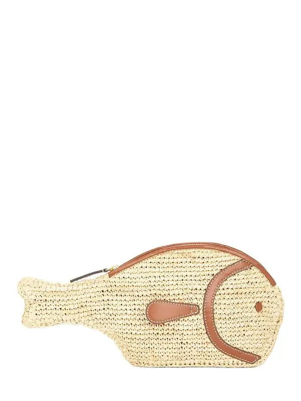 Staud Pesce Clutch - Natural & Tan