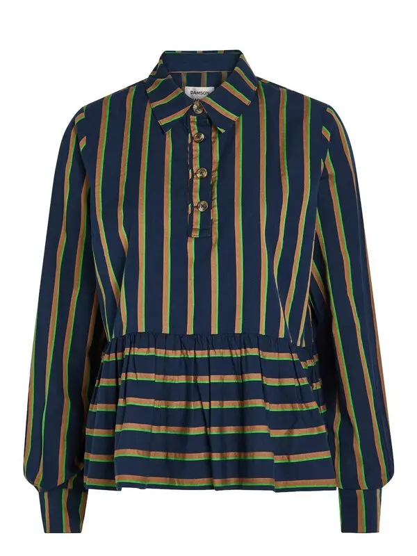 DAMSON MADDER Kinsley Striped Cotton-poplin Shirt - Multicoloured