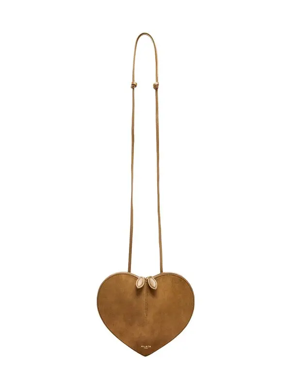 Alaïa Le Coeur Suede And Leather Cross-body Bag - Brown