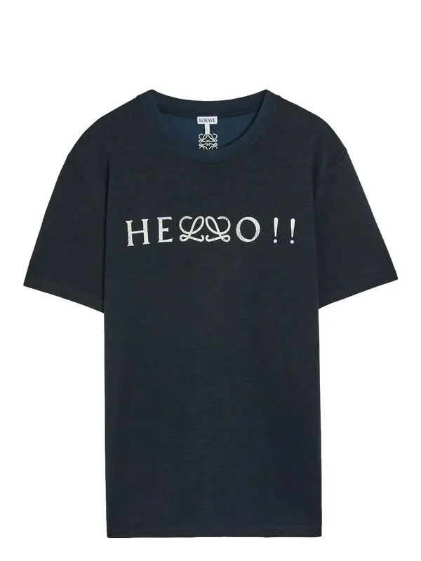 Loewe Printed Cotton T-shirt - Blue