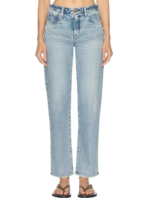 Moussy Vintage Kingston Tailored Straight Jeans - Light Blue