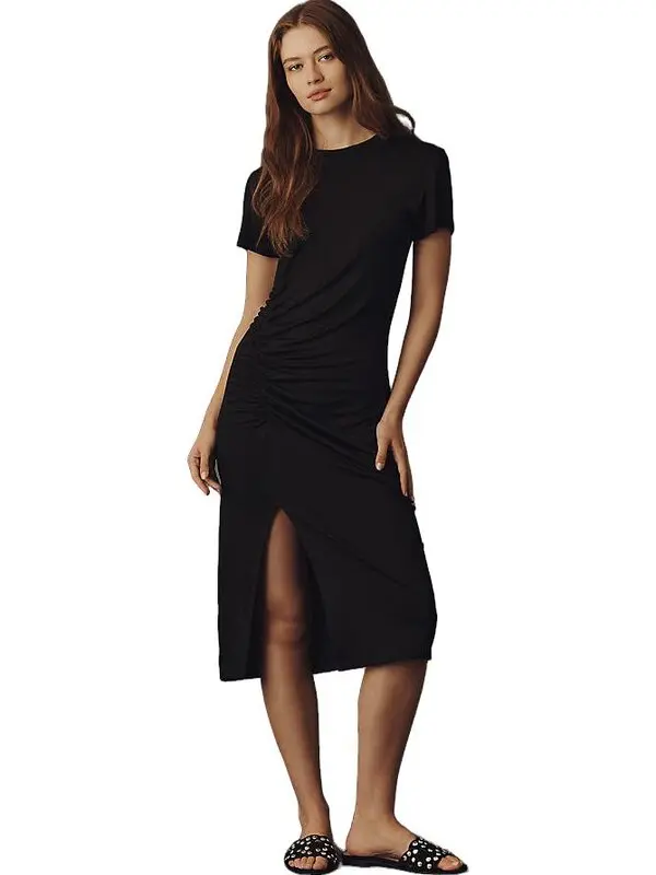 ANINE BING Vida Side-slit Midi Dress - Black