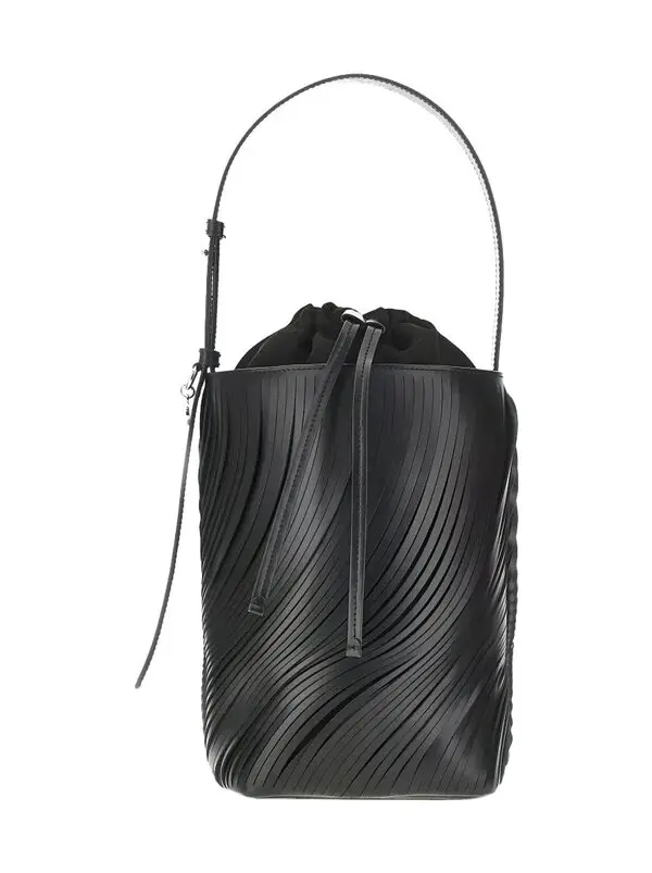 Emporio Armani Laser-cut Leather Bucket Bag - Black