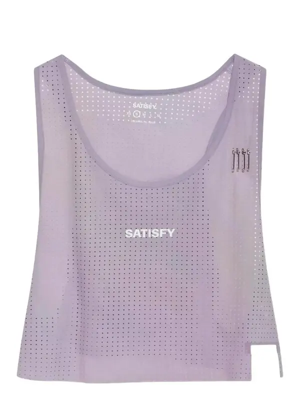 Satisfy Perforated Sleeveless Top - Purple