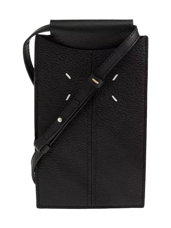 MAISON MARGIELA Four-stitch Pebbled Leather Crossbody Bag - Black