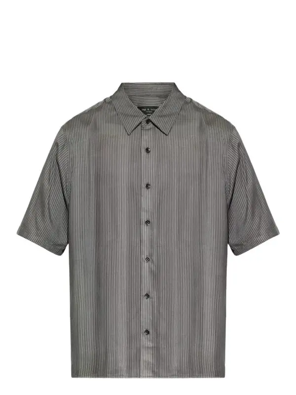 Rag & Bone Vertical-stripe Short-sleeve Shirt - Grey