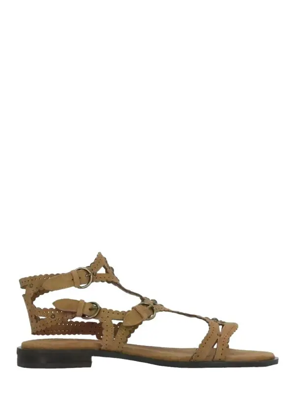 Ash Laser-cut Studded Sandals - Neutrals